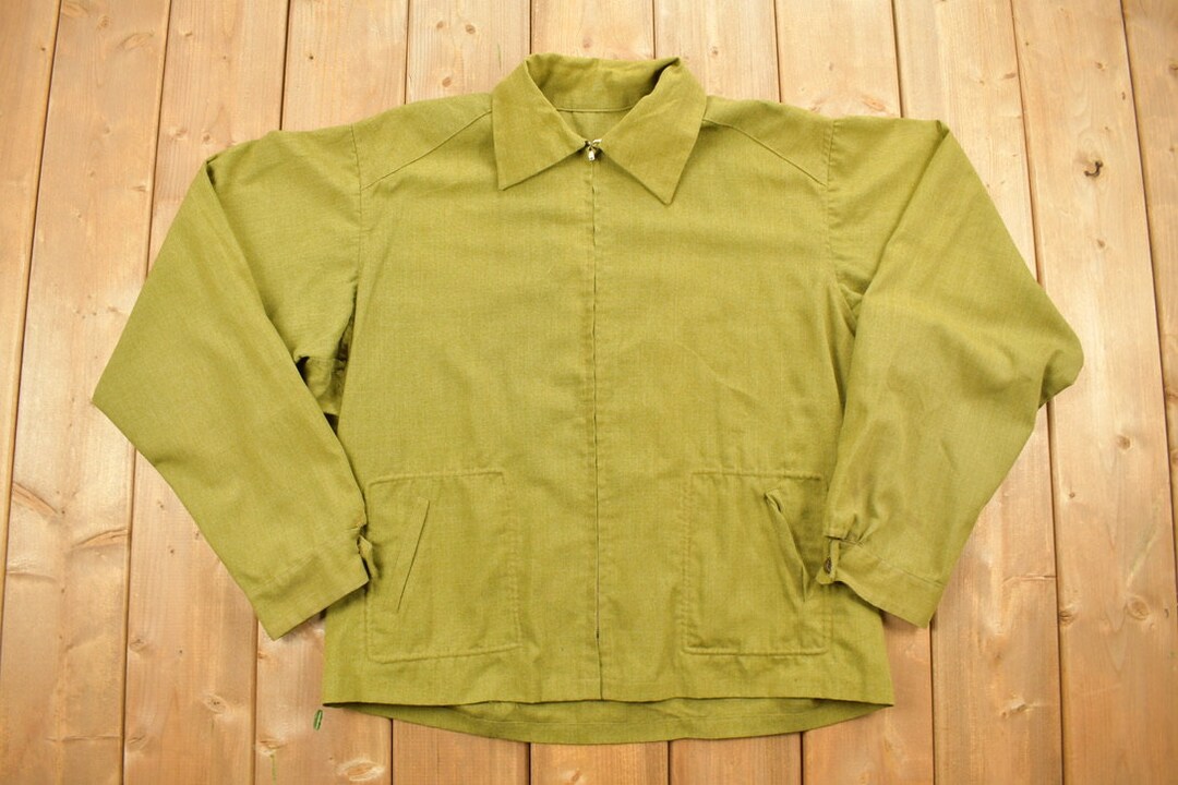 Vintage 1970s Green Zip up Jacket / 70s Workwear / Vintage Workwear ...