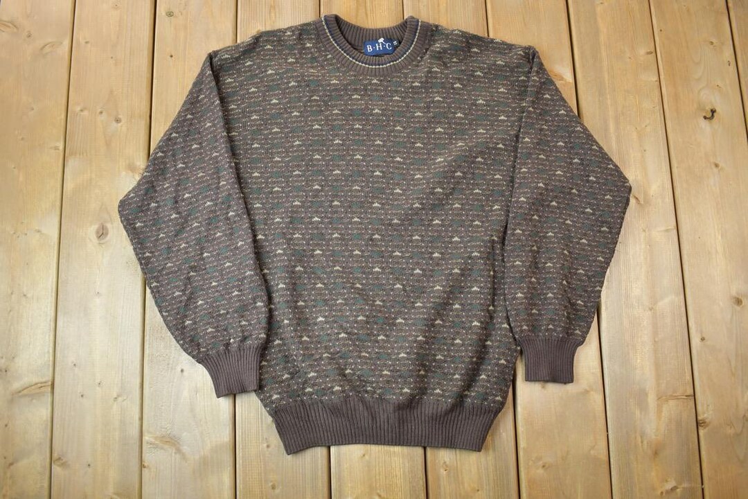 Vintage 1990s Boathouse Knit Crewneck Sweater / 90s Crewneck / Made in ...