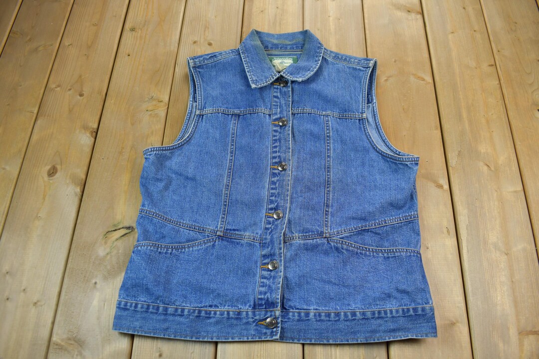 Vintage 1990s Vintage Indigo Western Style Button up Rodeo Vest - Etsy
