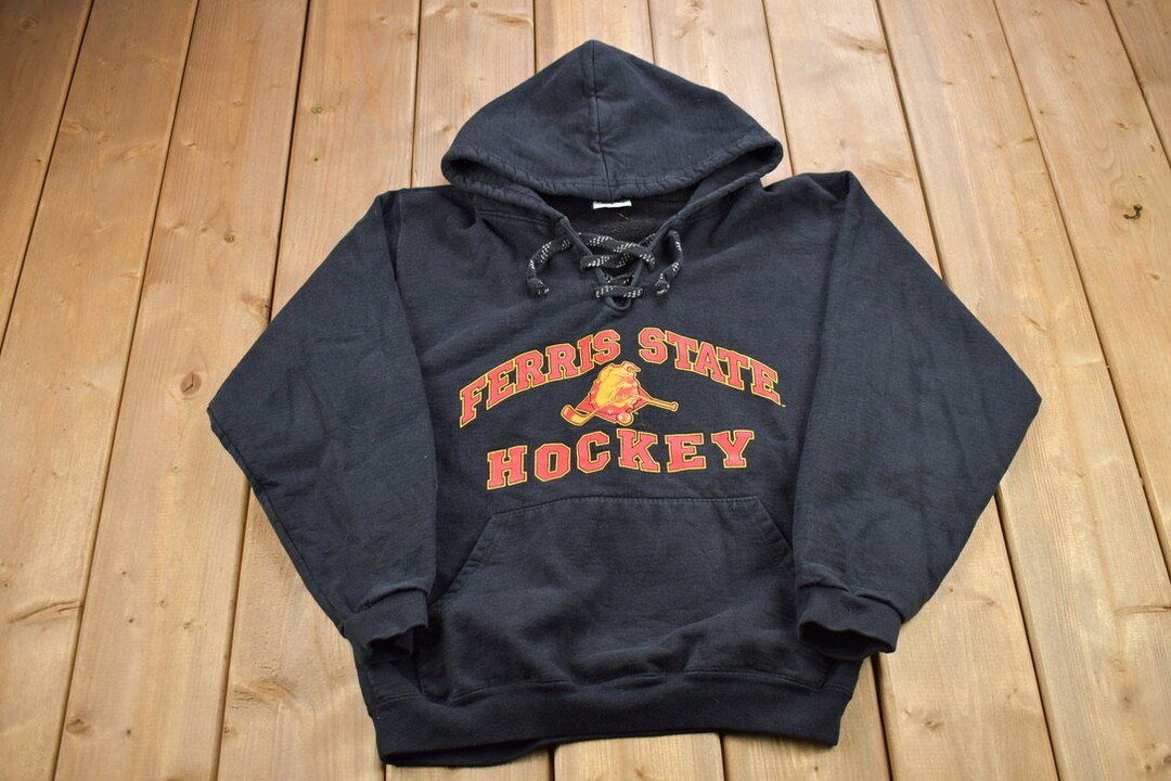 Vintage 1990s Ferris State Hockey Collegiate Hoodie / 90s Hoodie ...