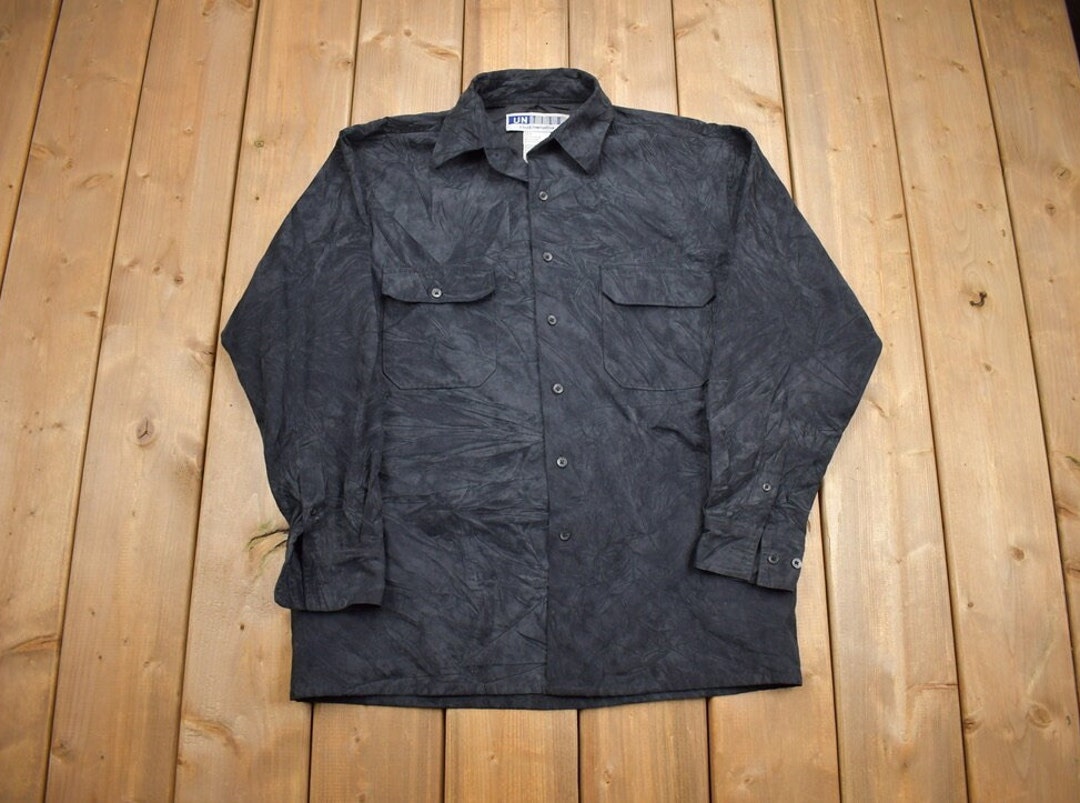 Vintage 1990s 'untied' Button up Shirt / 1990s Button up / Basic Button ...