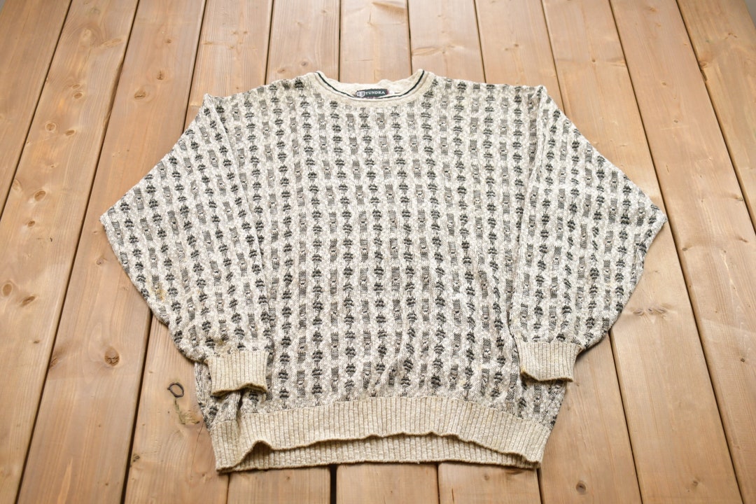 Vintage 1990s Tundra Knitted Crewneck Sweater / Vintage 90s Crewneck ...