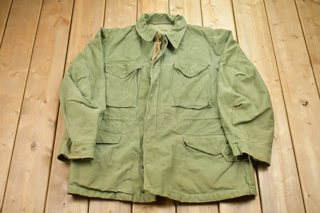 Vintage 1980s Military Field Jacket, Army Green, Size L - Etsy