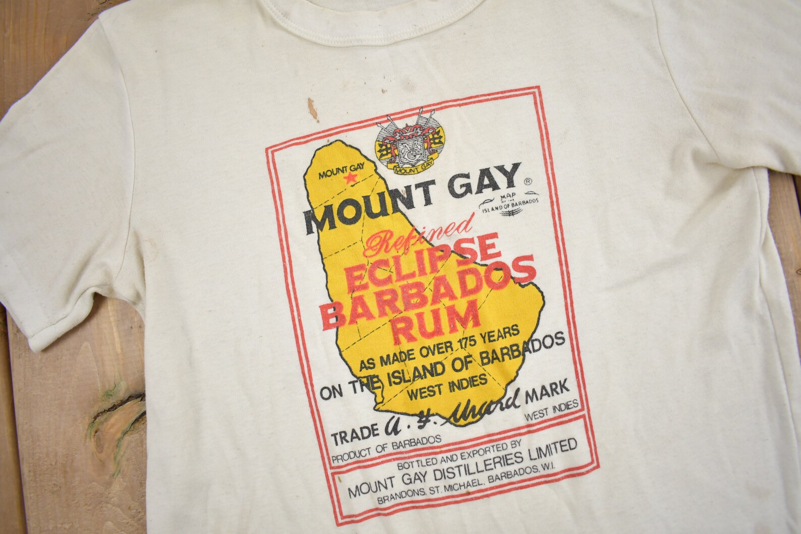 Vintage 1980s Mount Gay Eclipse Barbados Rum Graphic T Shirt / Vintage ...