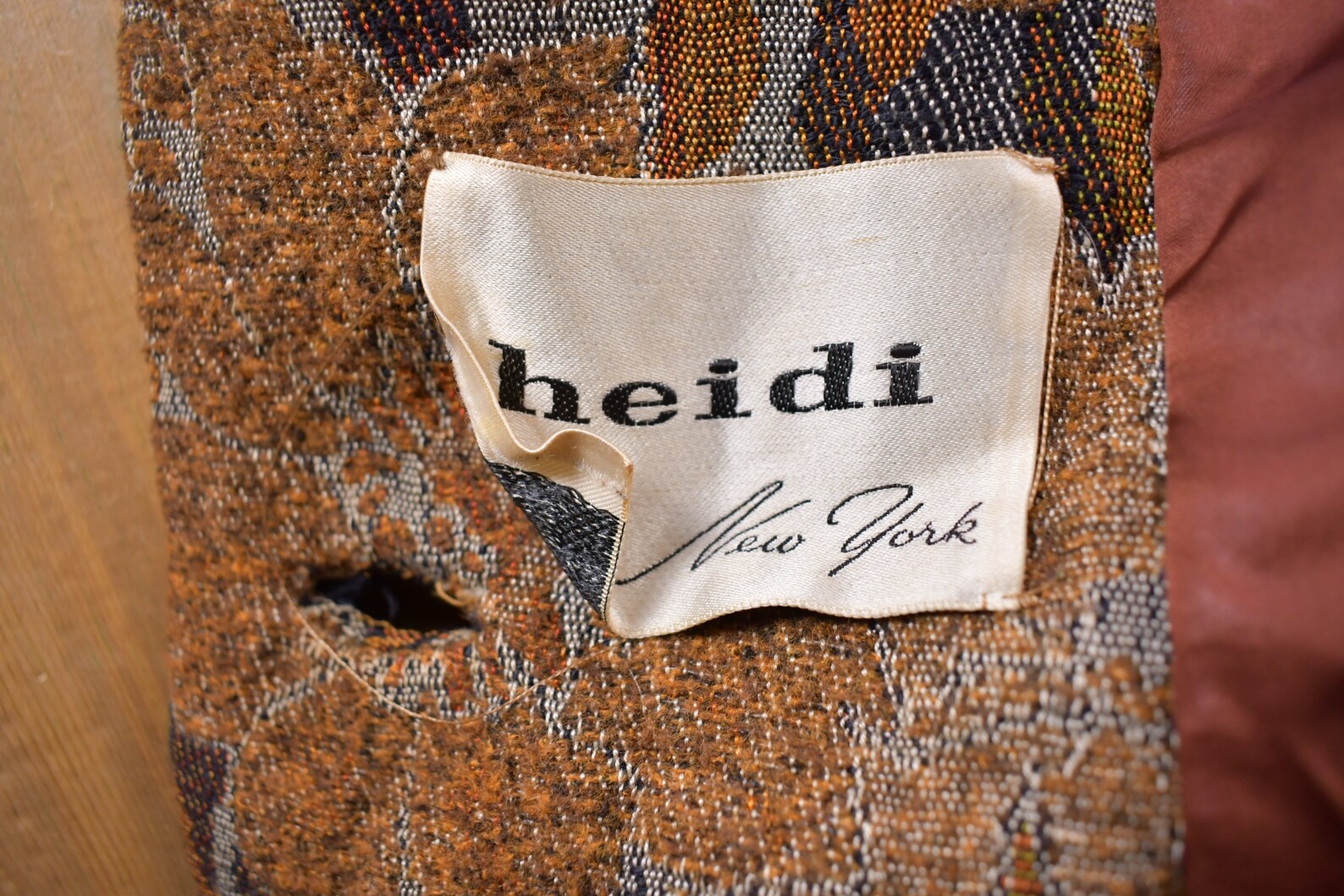 Vintage 1960s Heidi New York Jenss Flower Pattern Beaver Fur Accent ...