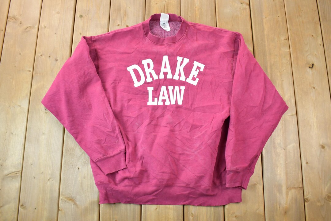 Vintage 1990s Drake Law University Collegiate Crewneck / Embroidered ...