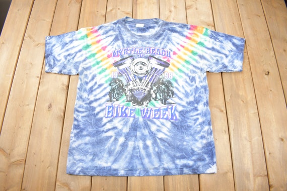 Vintage 1998 Myrtle Beach Bike Week Tie Dye T-Shirt /… - Gem