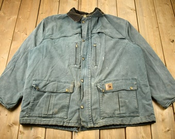 Vintage 1990s Carhartt Chore Jacket / Workwear / Streetwear / Made in USA / 90s / Blanket Lined ...
