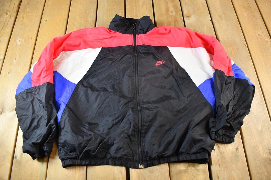 Vintage 1990s Nike Color Block Windbreaker Jacket / 1990s Nike ...
