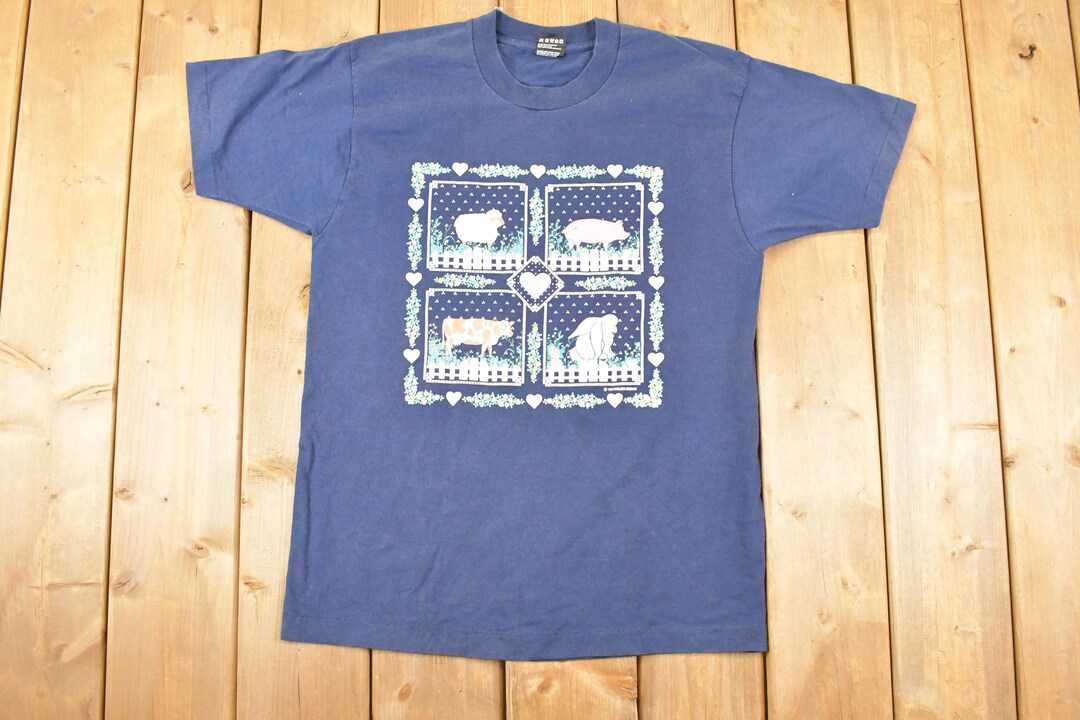 Vintage 1992 Endless Designs Farm Theme Souvenir Travel T-shirt Men's L ...