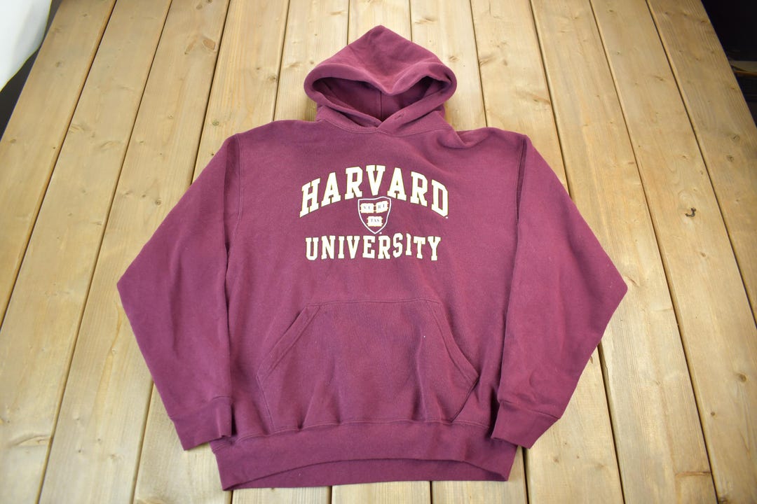 Vintage 1990s Harvard University Collegiate Hoodie / Harvard Sweatshirt ...