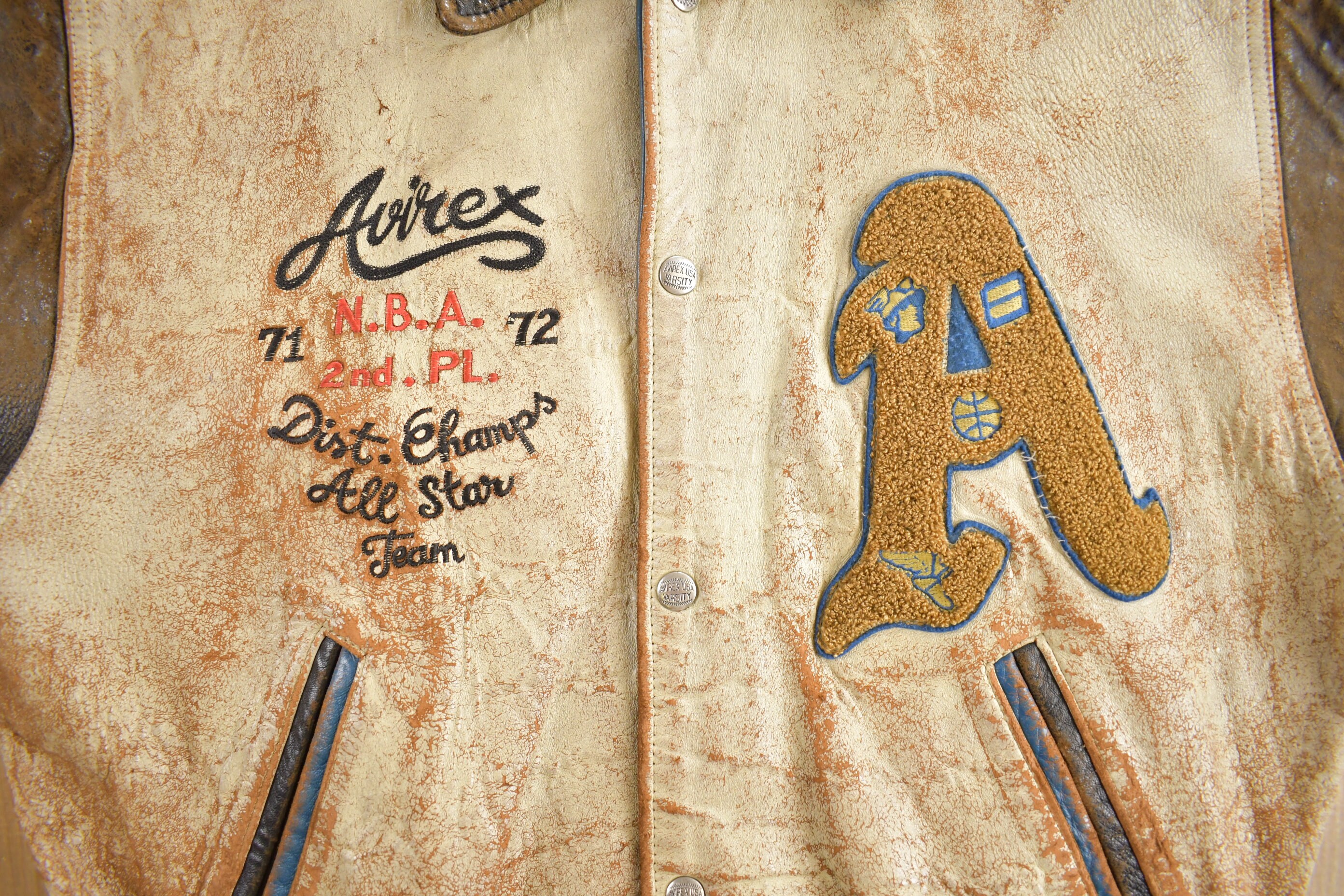 Vintage 1990s Avirex USA Genuine Leather Varsity Jacket Vintage 1990s Avirex USA Genuine Leather Varsity Jacket