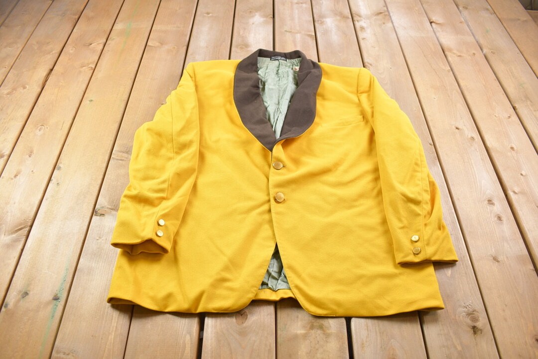 Vintage 1990 Uniforms by Fechheimer Yellow Button up Blazer / 1990s ...