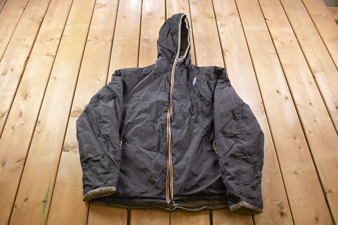 Vintage 1990s K-way Hooded Winter Jacket / Vintage Winter Jacket ...