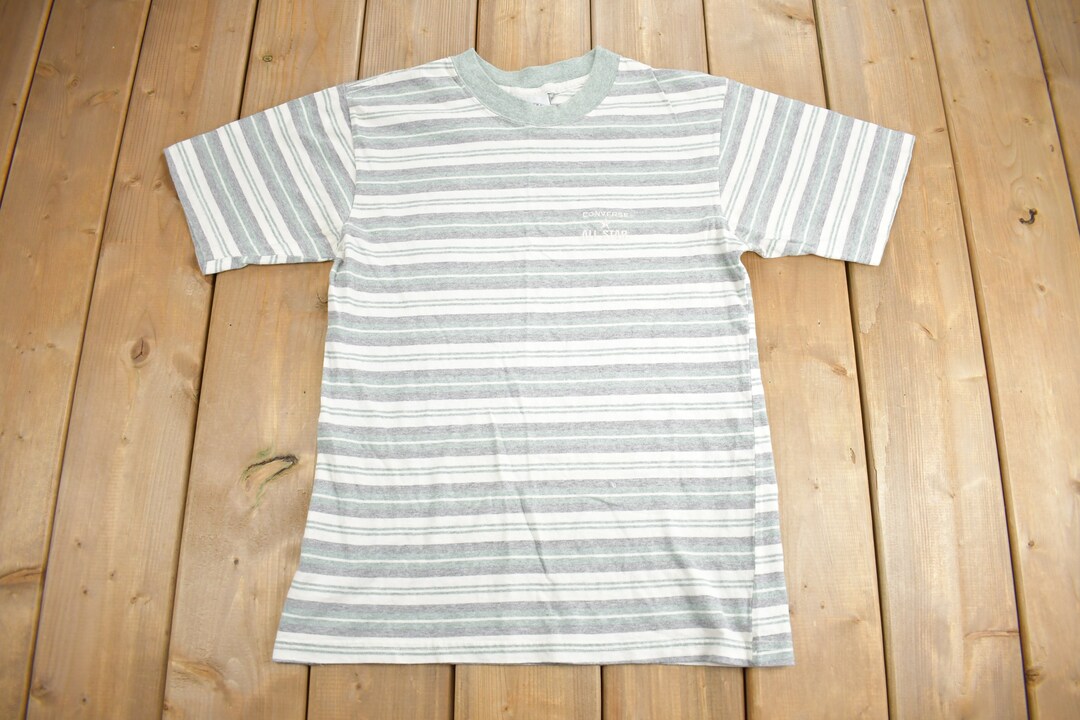 Vintage 1990s Converse All Star Embroidered Striped T Shirt / Vintage T ...