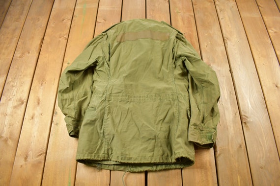 Vintage 1980s Army Military Field Jacket / Button Up… - Gem