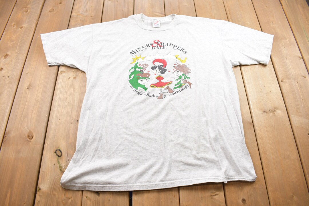 Vintage 1996 Jerzees Miners & Trappers Ball Graphic T Shirt / Vintage T ...