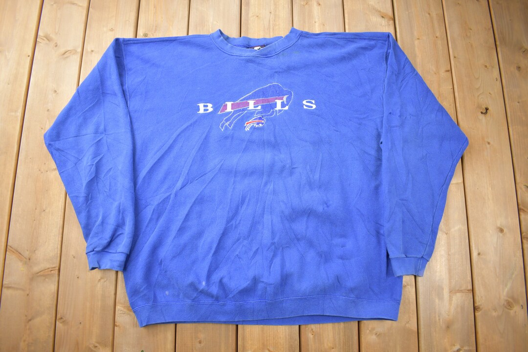 Vintage 1990s Buffalo Bills NFL Embroidered Crewneck Sweatshirt / Made ...