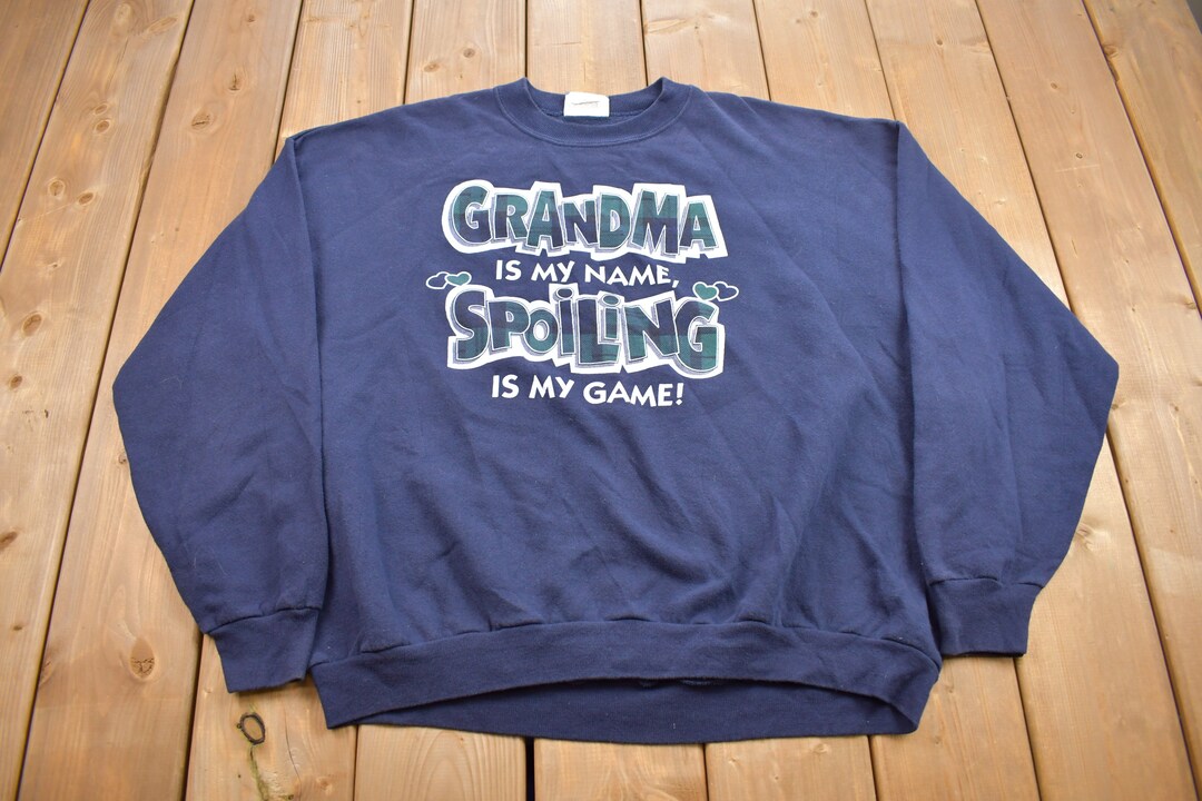 Vintage 1990s Grandma Text Graphic Cute Lee Crewneck Sweater / 90s ...