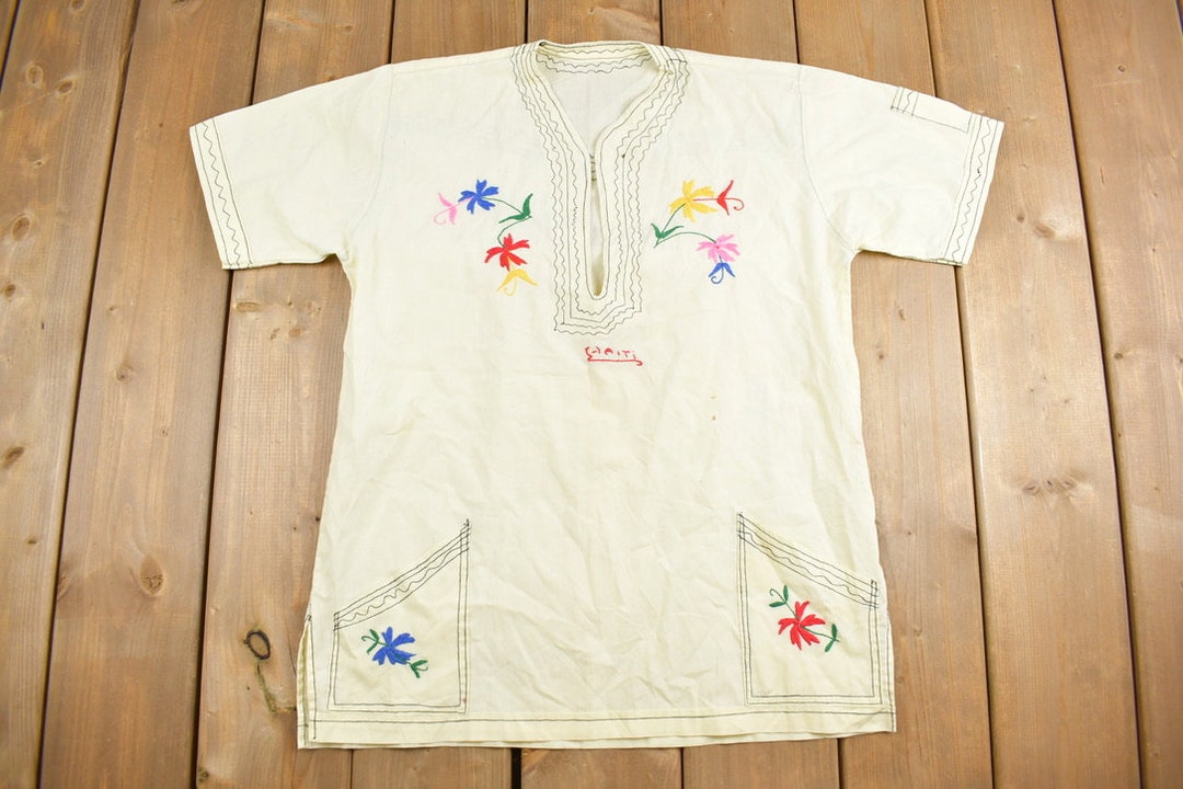 Vintage 1950s Haiti Hand Embroidered Shirt / True Vintage / Retro Style ...