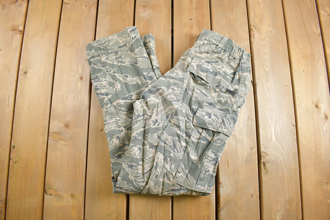 Vintage 1990s Army Woodland Tiger Camouflage Cargo Pants Size 32 X 33 ...