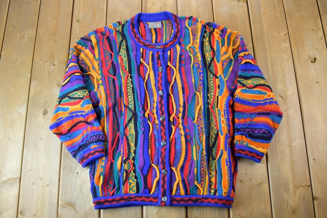 Vintage 1990s Coogi 3D Multi-colored Made in Australia 100% Pure New ...