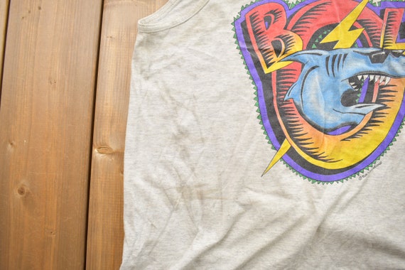 Vintage 1990s Lightning Bolt Shark Graphic Tank Top /… - Gem