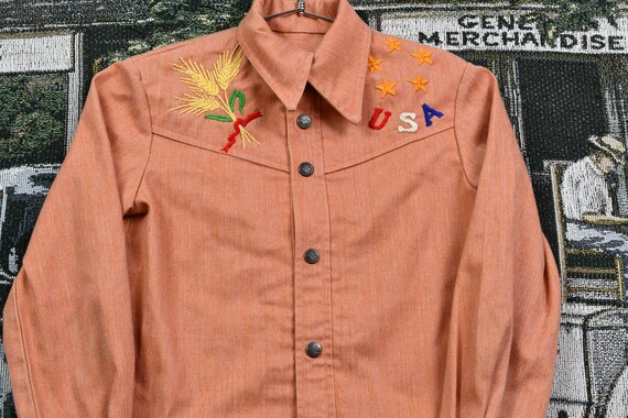 Vintage 1960s Embroidered Denim Western Style Jacket … - Gem