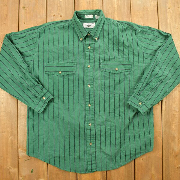 Green Button Up - Etsy