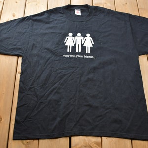 Vintage Y2K You Me Your Friend Stick Figures Graphic T-shirt ...