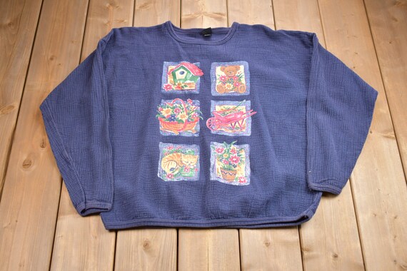 Vintage 1990s Chic Cute Teddy Bear Graphic Crewneck /… - Gem