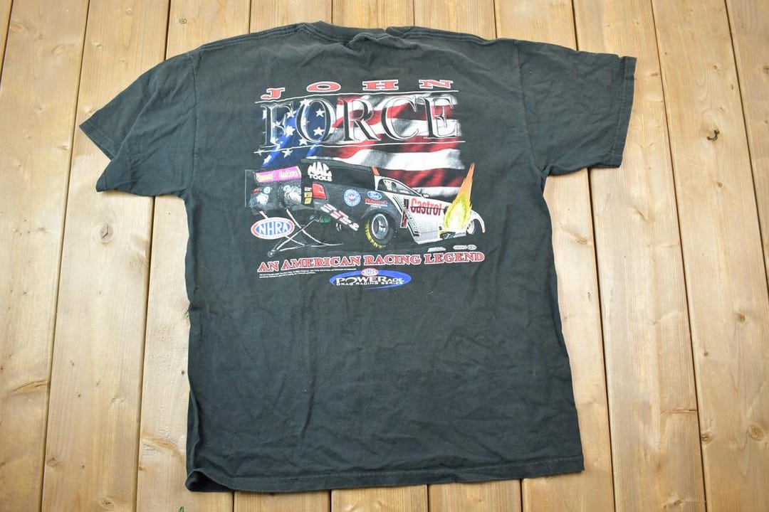 Vintage 1990s John Force NHRA Racing T-shirt / Single Stitch / Racing Tee / 90s Streetwear ...