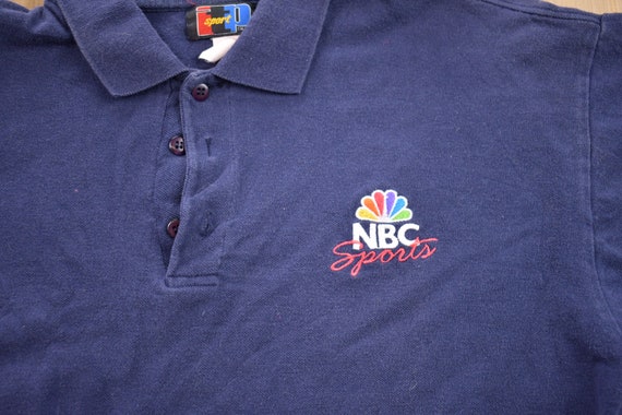 Vintage 1990s NBC Sports Graphic Embroidered Polo Shi… - Gem