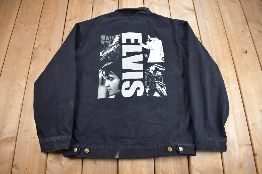 Vintage 1990s Elvis Presley Graphic Jean Jacket / Souvenir / Streetwear ...
