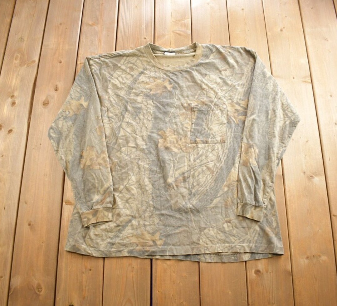 Vintage 1980s Forest Camo Liberty Realtree Long Sleeve Tee Shirt Made ...