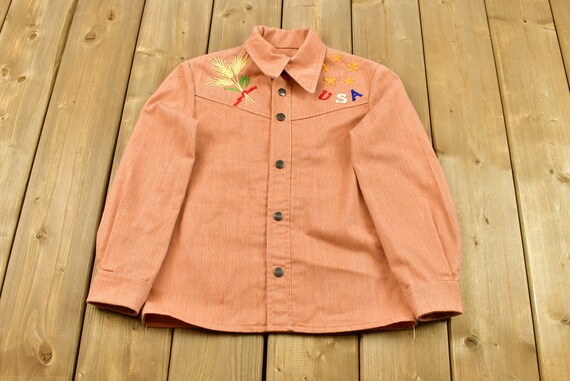 Vintage 1960s Embroidered Denim Western Style Jacket … - Gem