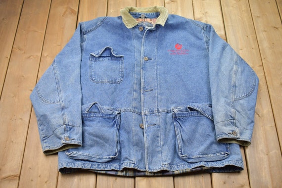 Vintage 1990s Upstream Denim Chore Jacket / Vintage D… - Gem