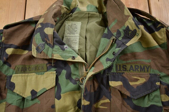 Vintage 1980s US Army Military Field Jacket / Button … - Gem
