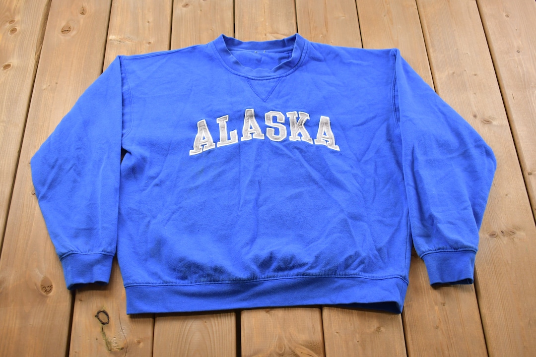Vintage 1990s University of Alaska Collegiate Crewneck / Embroidered ...