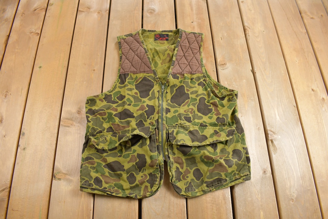 Vintage 1980s Black Sheep Duck Camo Hunting Vest / True Vintage ...