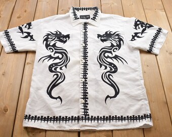 Mens Xxl Button up Dragon Shirt - Etsy