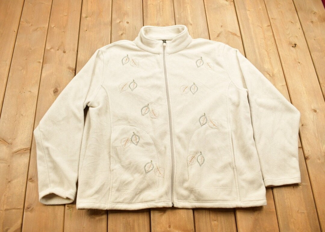 Vintage 1990s Sun Moda Fall Theme Fleece Sweater / Outdoorsman / 90s ...