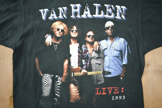 Vintage 1993 Van Halen World Tour Graphic Band T-Shir… - Gem