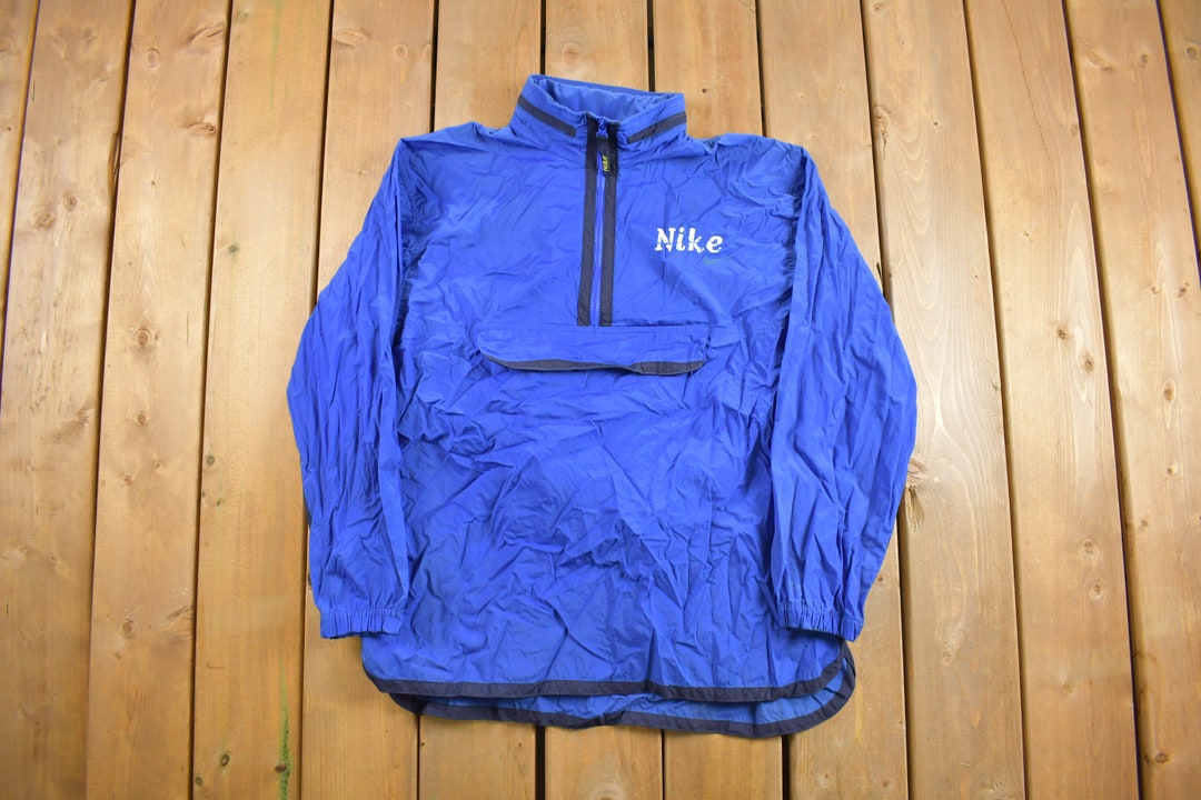 Vintage 1990s Nike Half Zip Windbreaker Jacket / Nike Swoosh / Spring ...