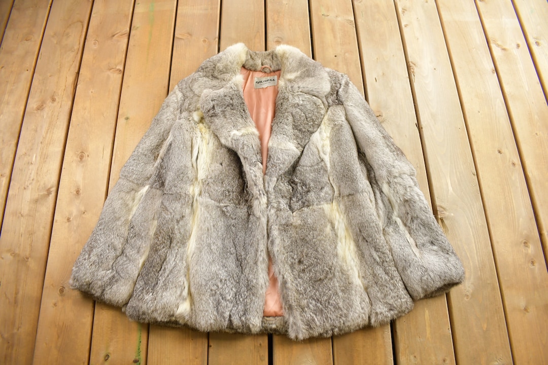 Vintage 1980s Split Cad Dyed Rabbit Fur Coat / Fur Jacket / Mob Wife ...