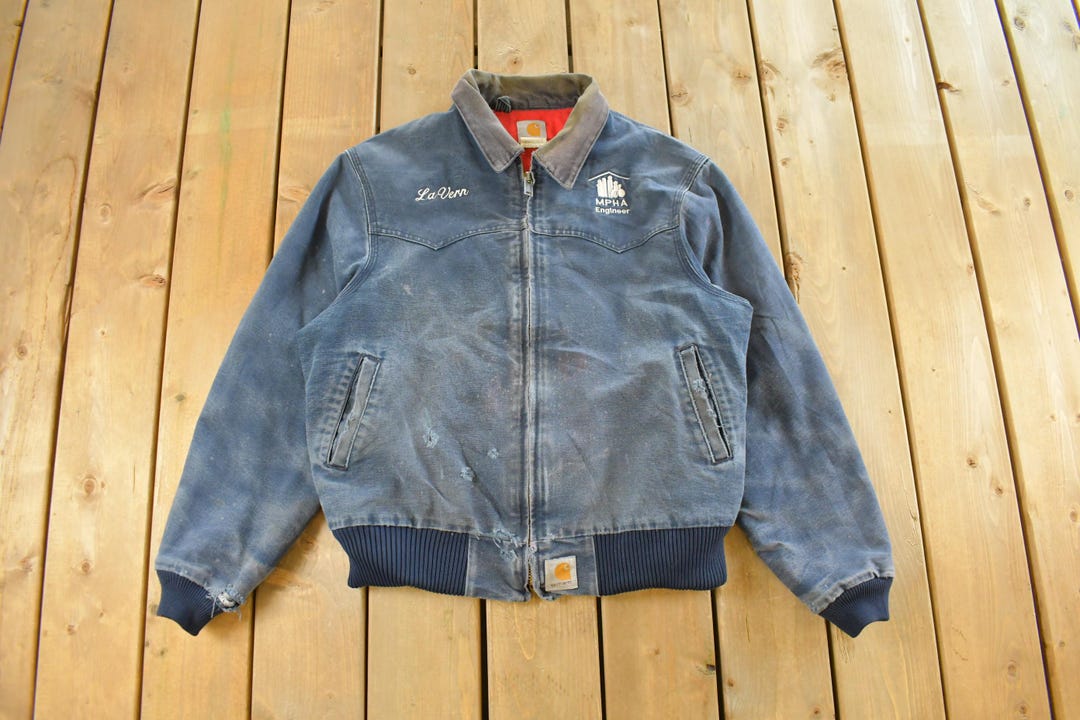 Vintage 1990s Carhartt Santa Fe Canvas Jacket Men's Large / Distressed ...