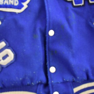 Vintage 1985 WCHS Band Varsity Jacket / Blue Leather Coat / Letterman ...