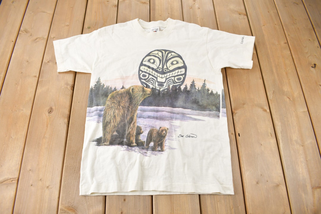 Vintage 1990s Grizzly Bear Victoria Canada Single Stitch Graphic T ...
