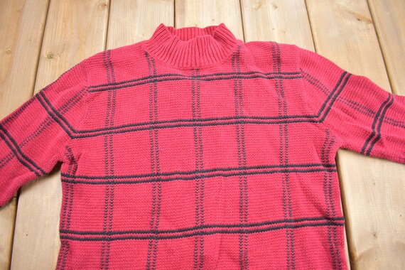 Vintage 1990s Christopher & Banks Plaid Mockneck Knit… - Gem