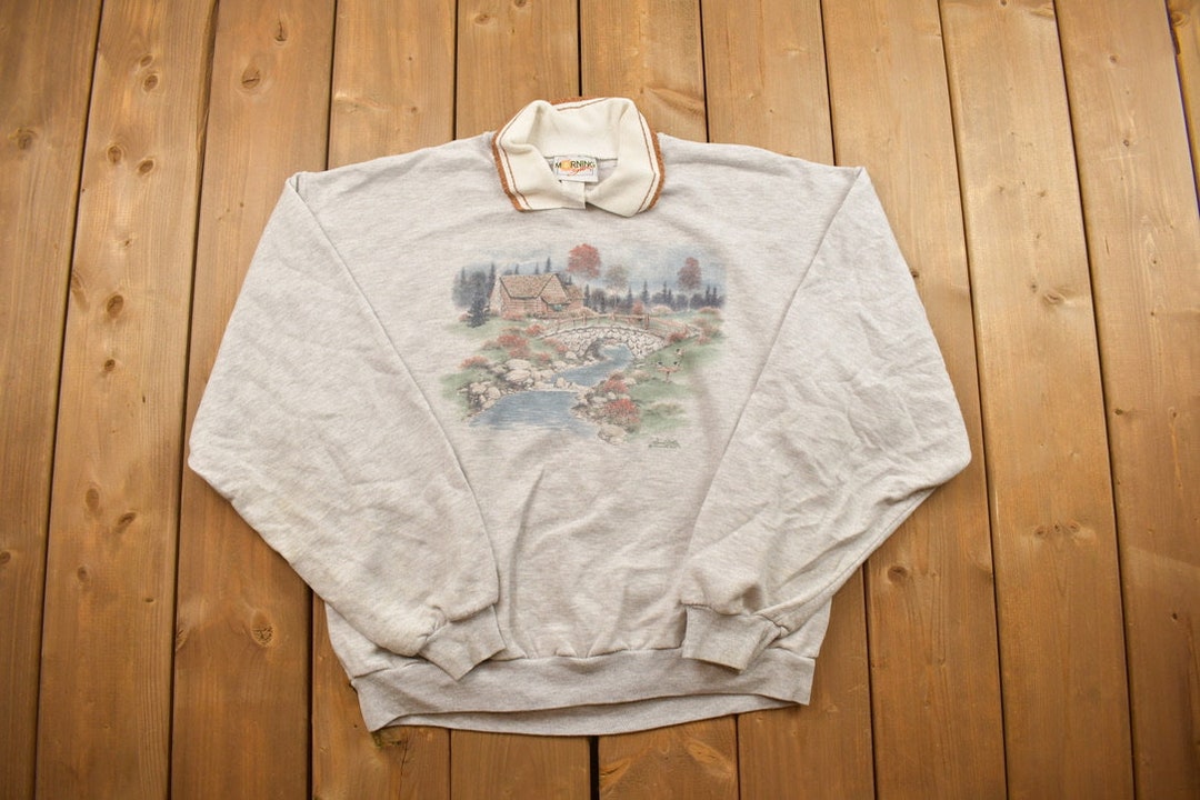 Vintage 1990s Morning Sun Cottage Crewneck Sweatshirt / 90s Crewneck ...